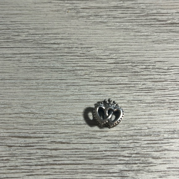 Pandora | Jewelry | Pandora Crown And Double Heart Charm Sterling ...